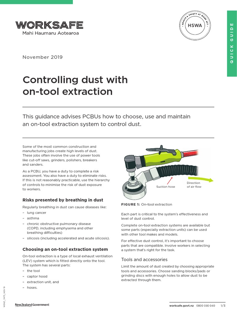 Controlling Dust With On-Tool Extraction | PDF | Chronic Obstructive ...