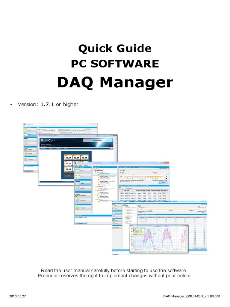 PC Software DAQ Manager Quick Guide | PDF | Ip Address | Computer Network