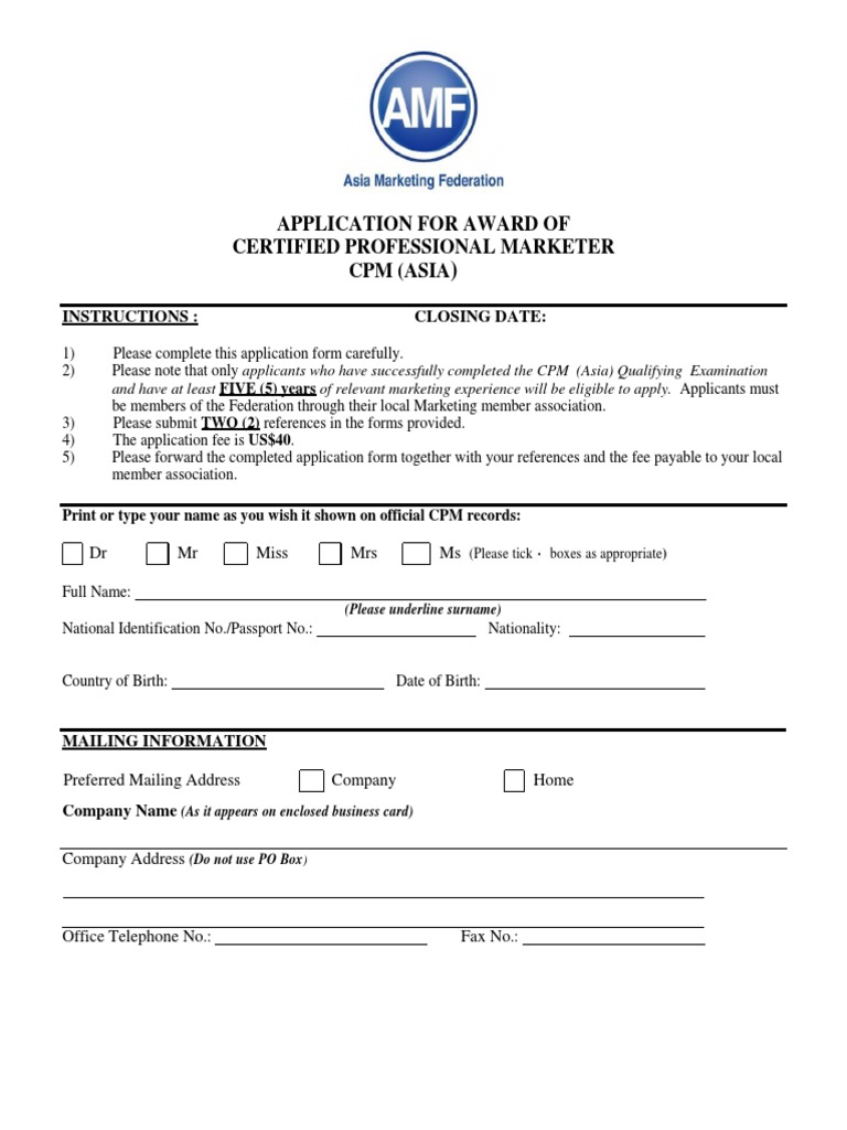 CPM Status - Application - Form 2019 | PDF | Government | Business