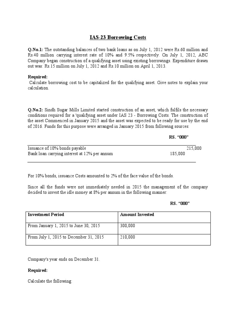 IAS-23 Borrowing Costs | PDF | Interest Rates | Interest