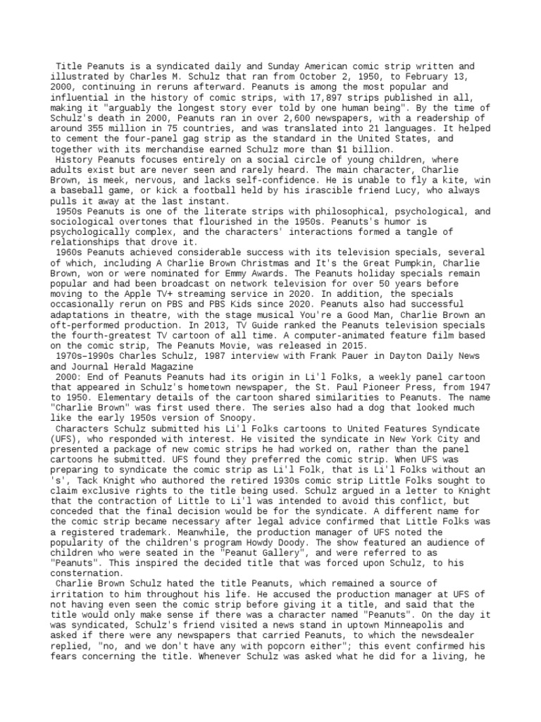 Featuring Peanuts | PDF | Peanuts | Comic Strips