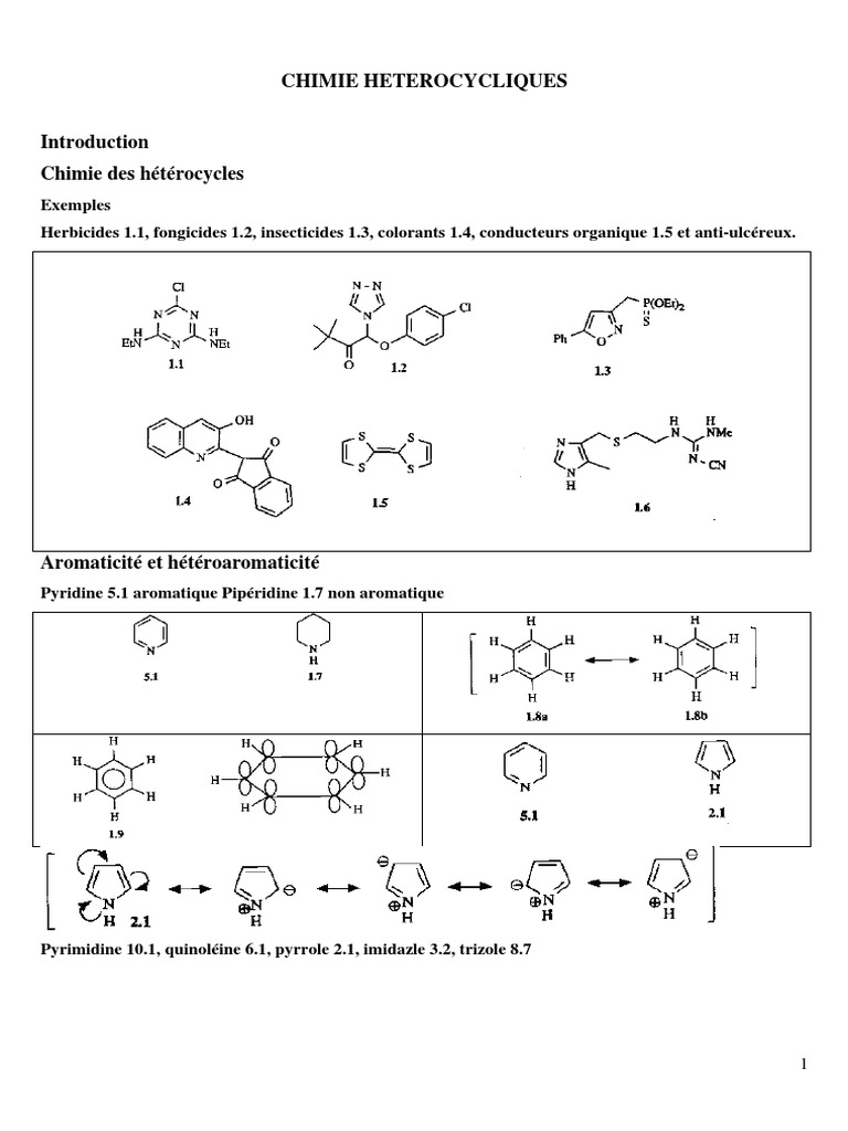 2 - Héterocycles Furane Pyrrole | PDF | Substances chimiques | Hétérocycle