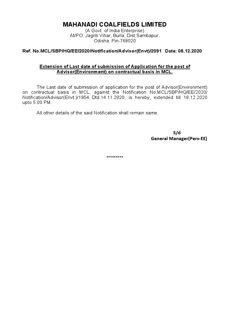 MCL Advisor (Environment) Application Extension | PDF | Government ...