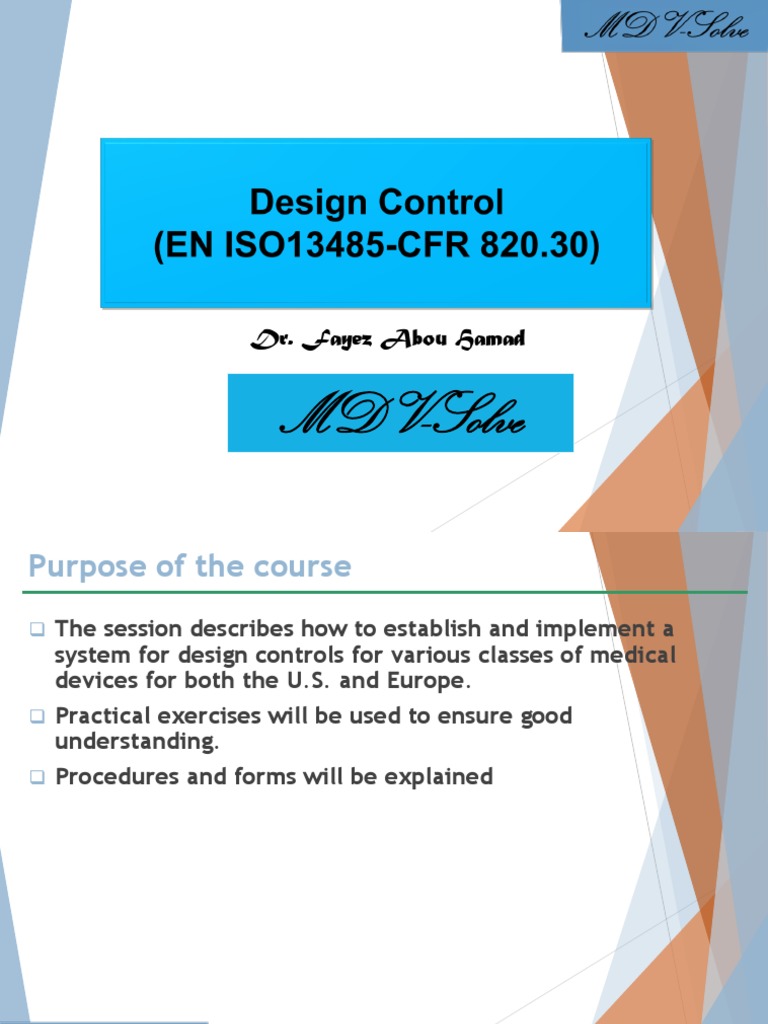 1 Design Control | PDF | Verification And Validation | Medical Device