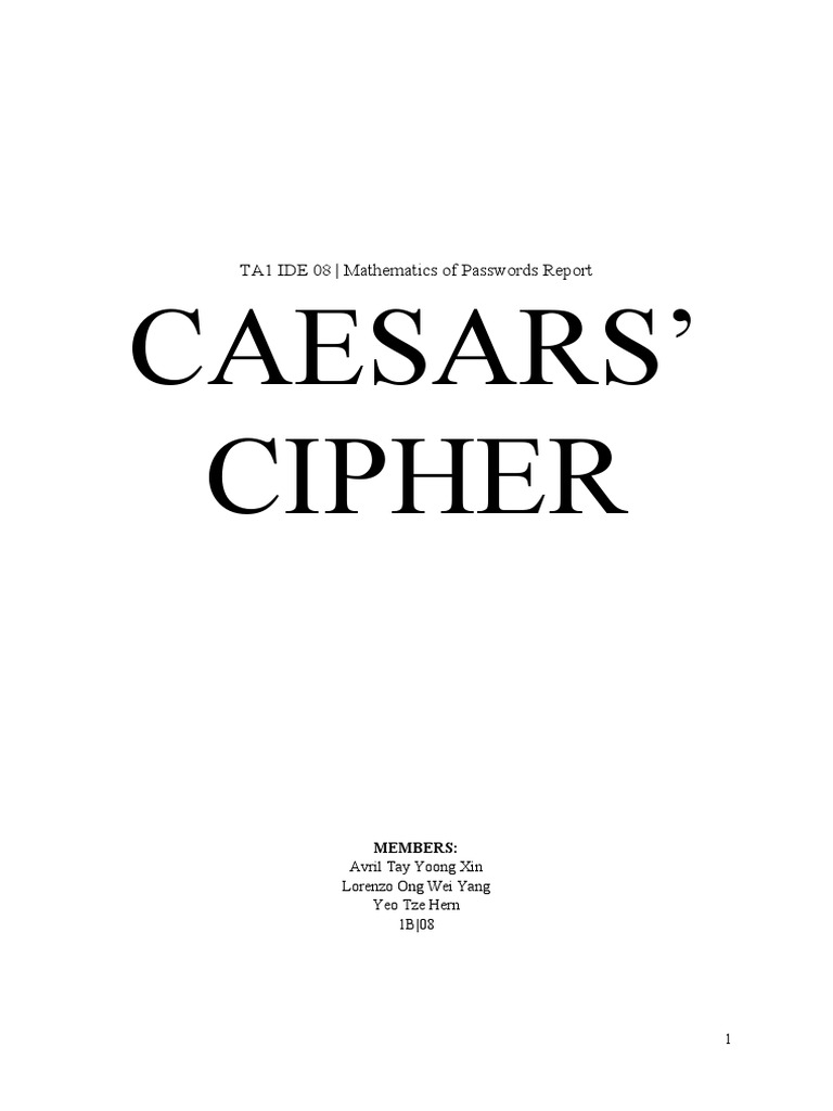 Caesar Cipher Report | PDF | Cipher | Secrecy