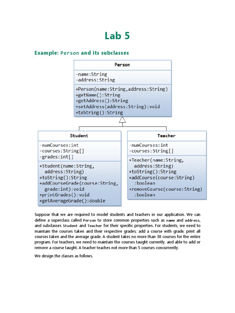 Example: Person and Its Subclasses | PDF | Inheritance (Object Oriented Programming) | Models Of ...