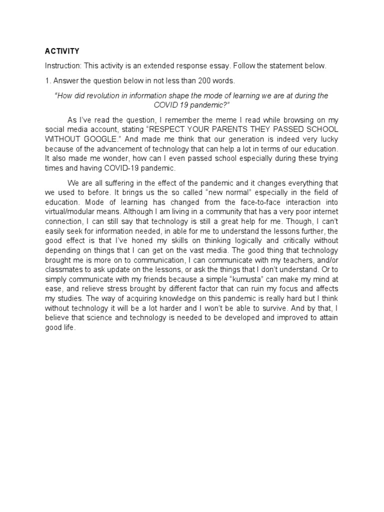 Learning in the COVID-19 Era | PDF