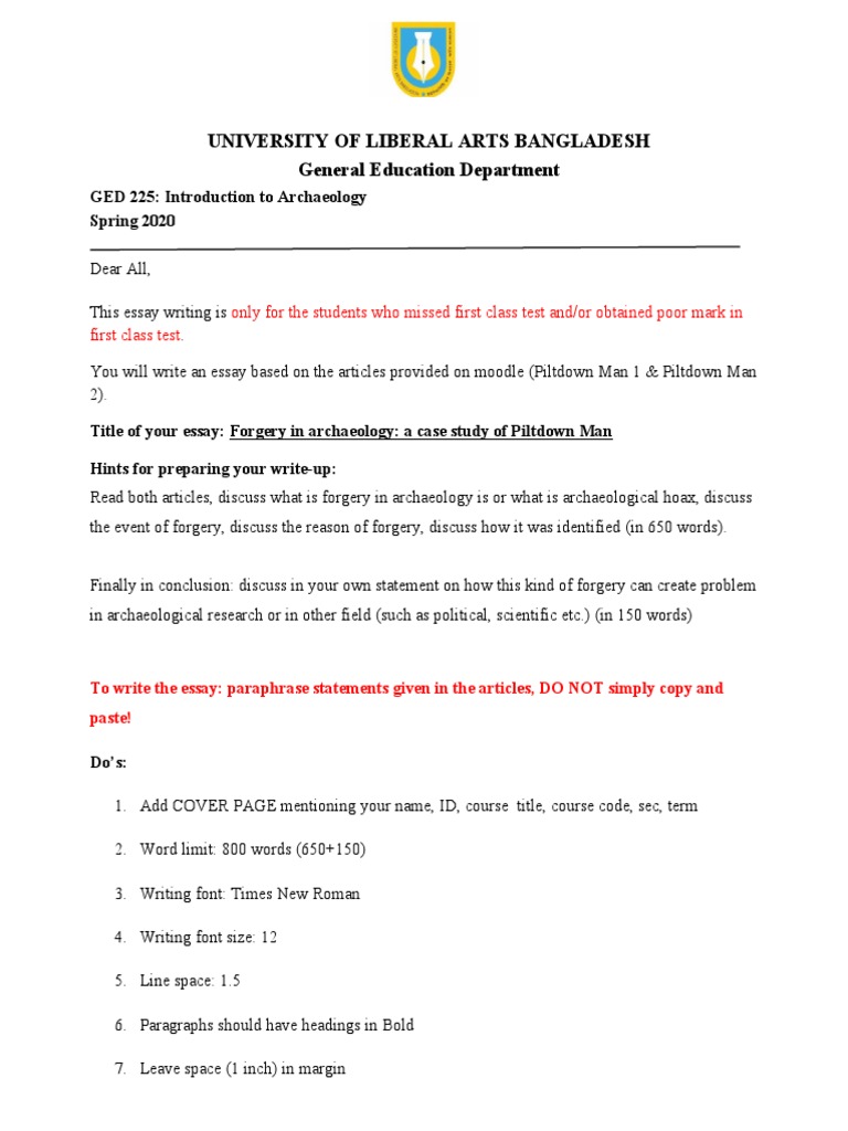 Notice - Who Missed First Class Test - GED 225 - Spring 2020 | PDF