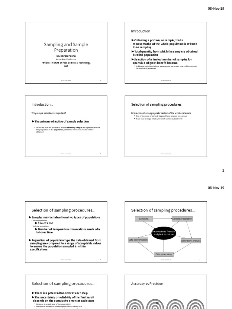 Sampling and Sample Preparation: Dr. Imran Pasha | PDF | Sampling ...