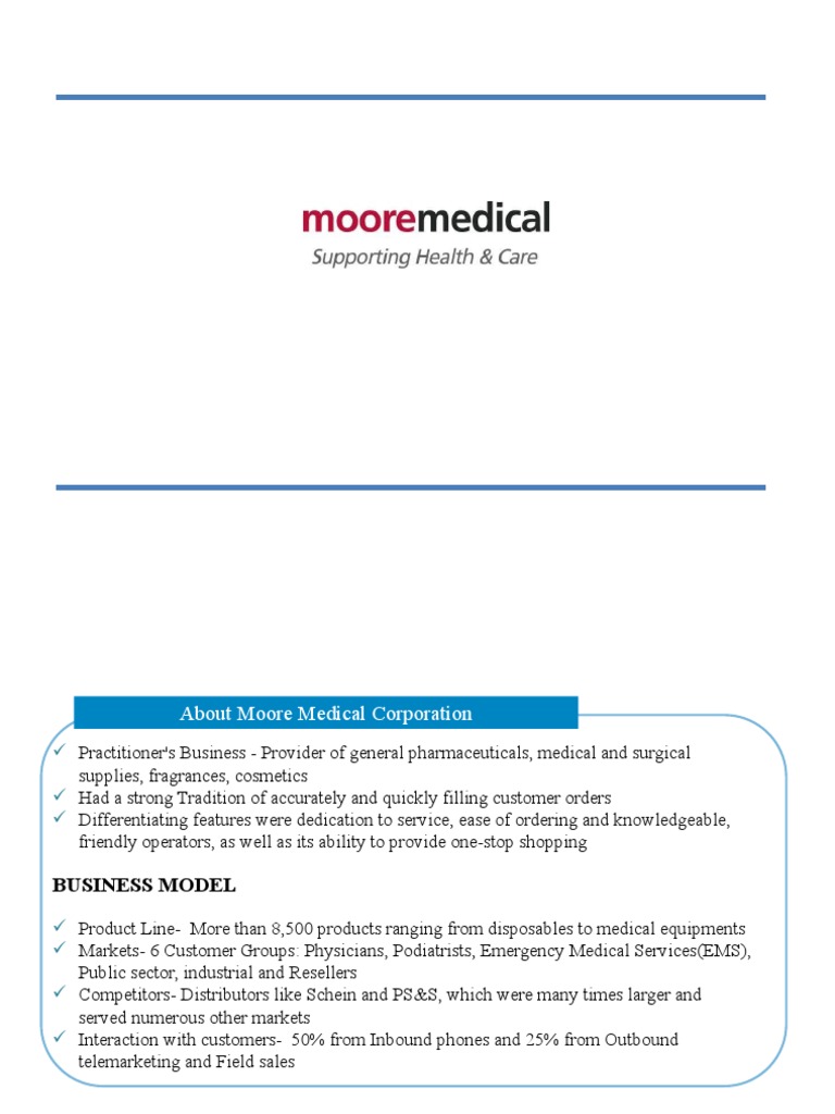 Moore Medical Corporation | PDF | Customer Relationship Management ...