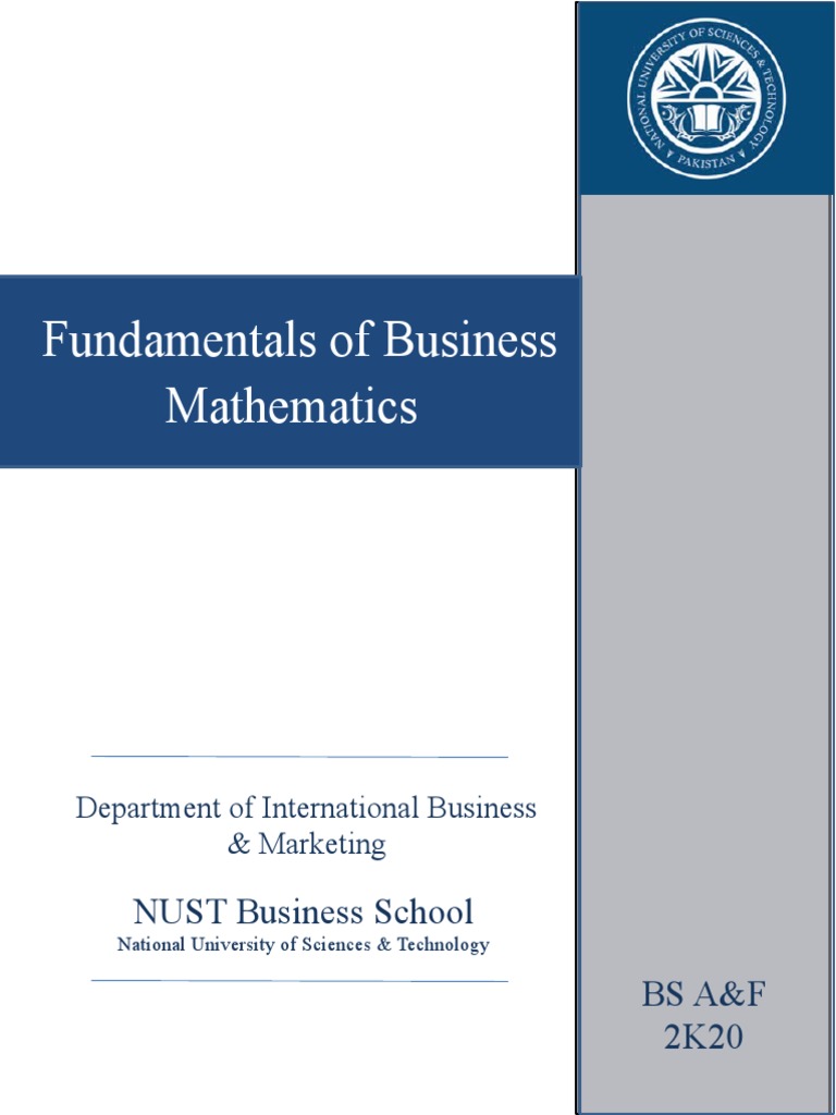 Course Outline Business Mathematics 2020 NUST | PDF | Algebra | Derivative