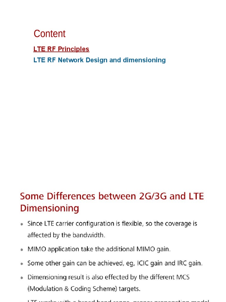 Lte Network Design | PDF | Orthogonal Frequency Division Multiplexing | Mimo