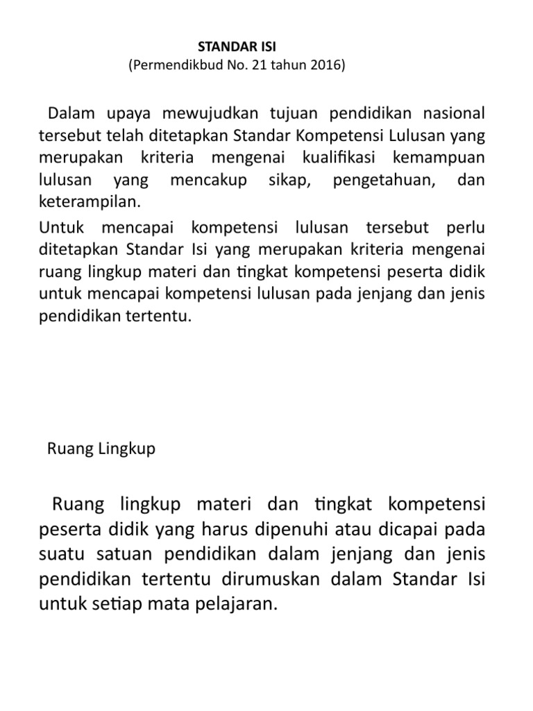 Standar Isi Pendidikan Nasional | PDF | Kesehatan Holistik | Sains ...