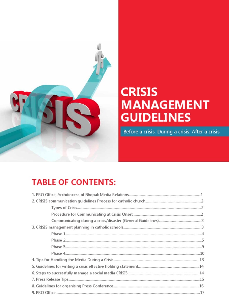 Crisis Management Guidelines: Before A Crisis. During A Crisis. After A ...