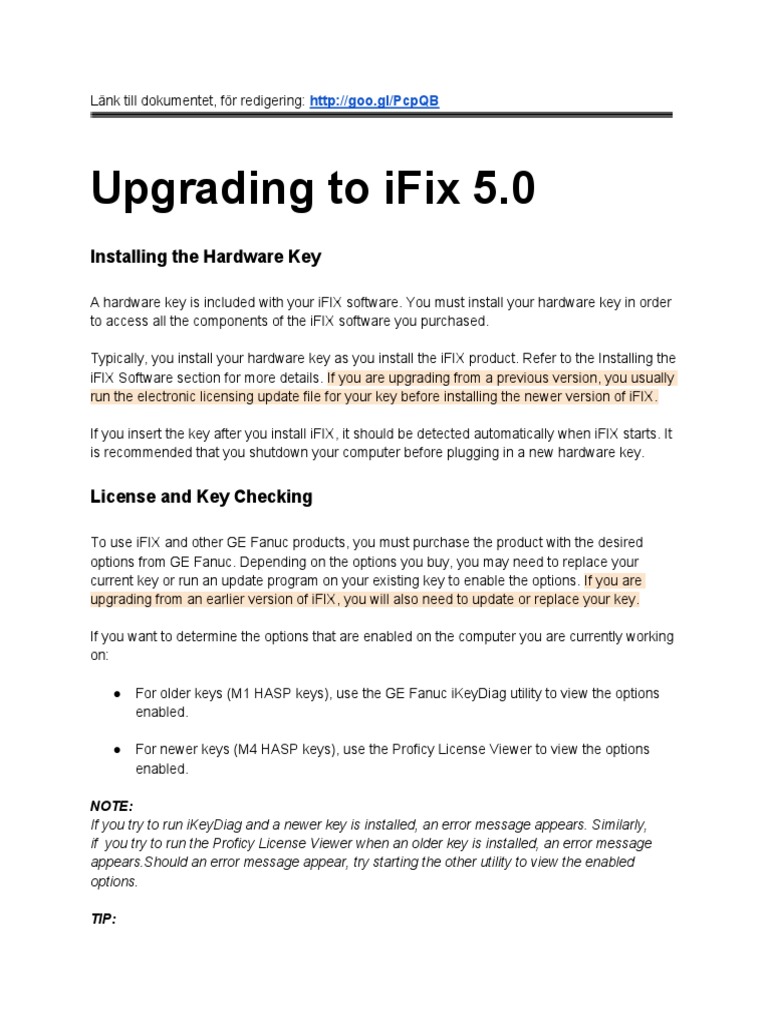 Upgrading To Ifix 5.0: Installing The Hardware Key | PDF | Backup | Computer File