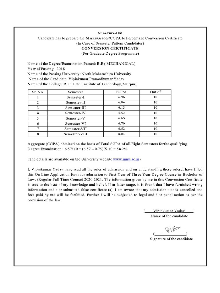 Degree Conversion | PDF
