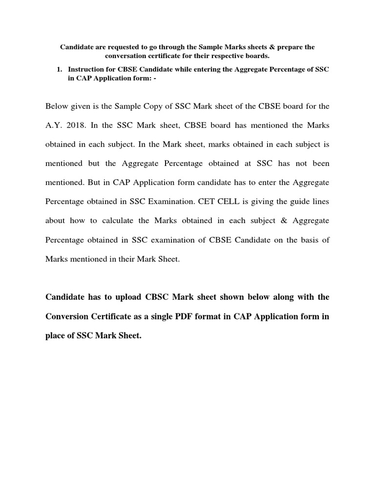 CBSC, IGCSE, ICSE Marks Conversion Certificate 2020 | PDF | Student ...