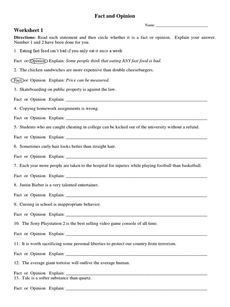 Fact vs. Opinion in Sports Statements | PDF | Sports | Leisure
