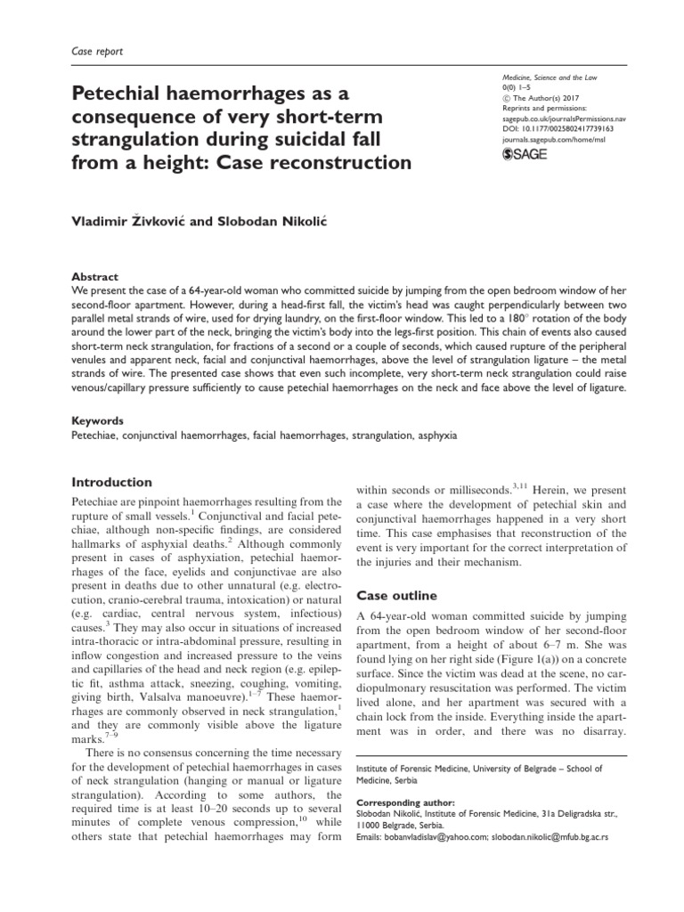 Petechial Haemorrhages As A Consequence of Very Short-Term ...