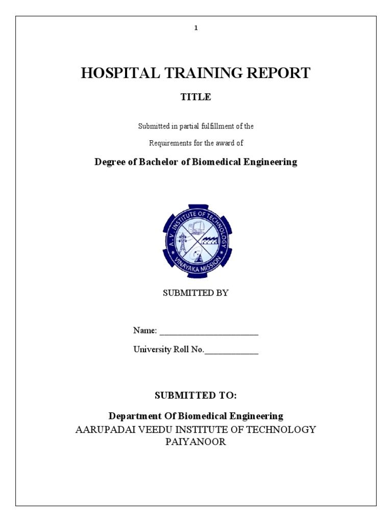 Hospital Training Report for BME Degree | PDF | Intensive Care Unit ...