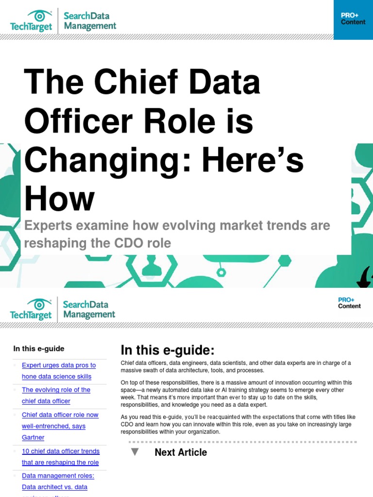 Evolving Role of the Chief Data Officer | PDF | Data Science | Analytics