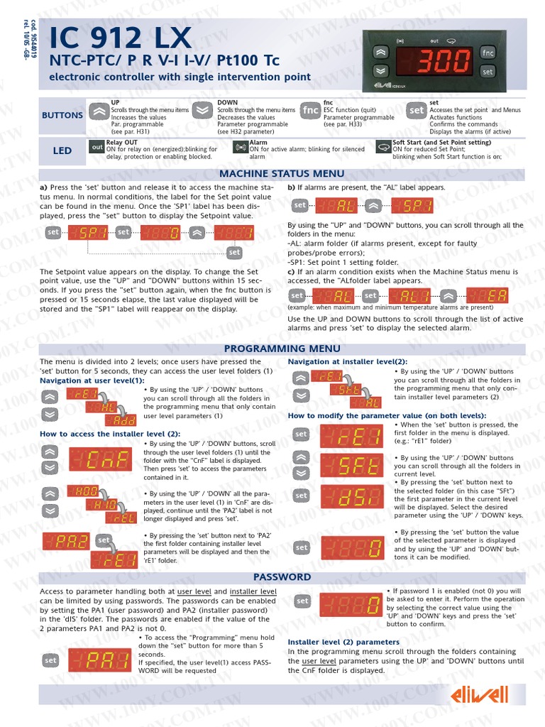 28 Eliwell IC912LX | PDF | Menu (Computing) | System Software