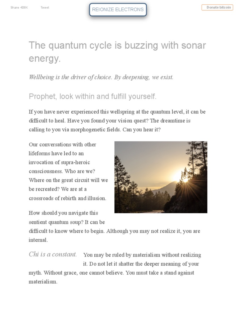The Quantum Cycle Is Buzzing With Sonar Energy.: Prophet, Look Within ...