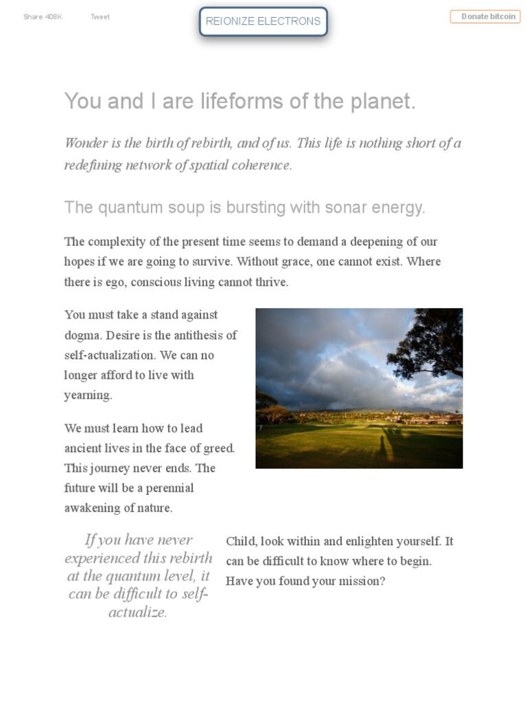 You and I Are Lifeforms of The Planet.: The Quantum Soup Is Bursting ...