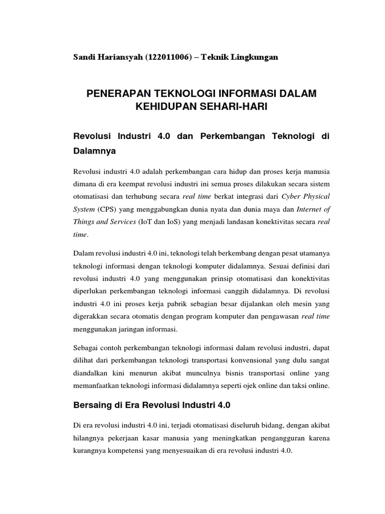 Sandi Hariansyah - 122011006 - Teknik Lingkungan - Personal-Assignment-2 PDF | PDF