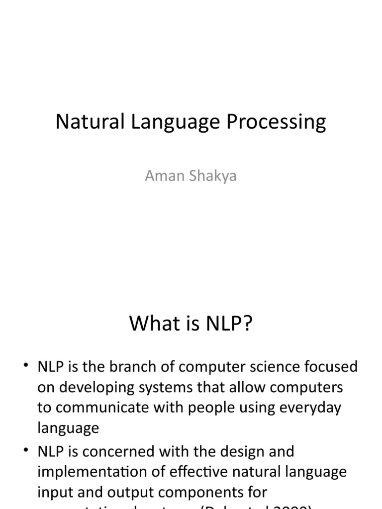 Natural Language Processing: Aman Shakya | PDF | Word | Semantics