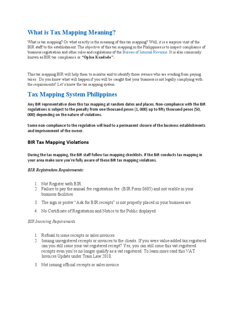 What Is Tax Mapping Meaning | PDF | Receipt | Value Added Tax