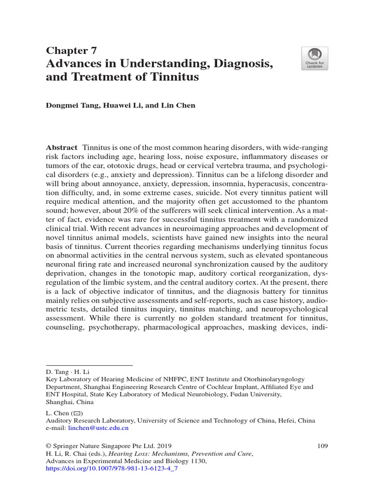 Tinnitus 2019 | PDF | Tinnitus | Cognitive Behavioral Therapy