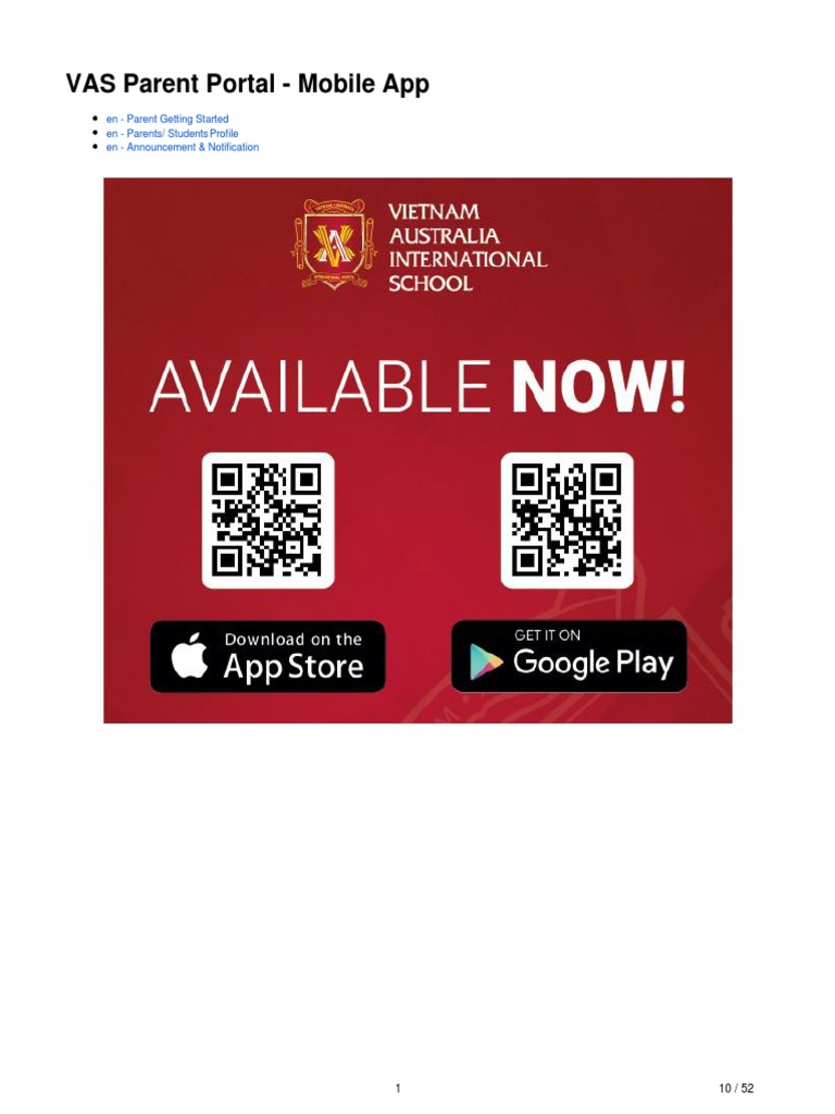 VAS Parent Portal - Mobile App | PDF | Login | Password