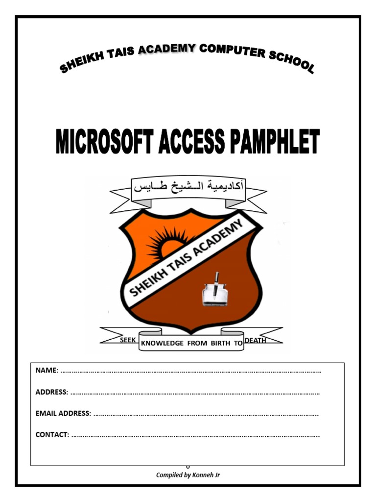 ACCESS 2007 PAMPHLET Print | PDF | Microsoft Access | Table (Database)