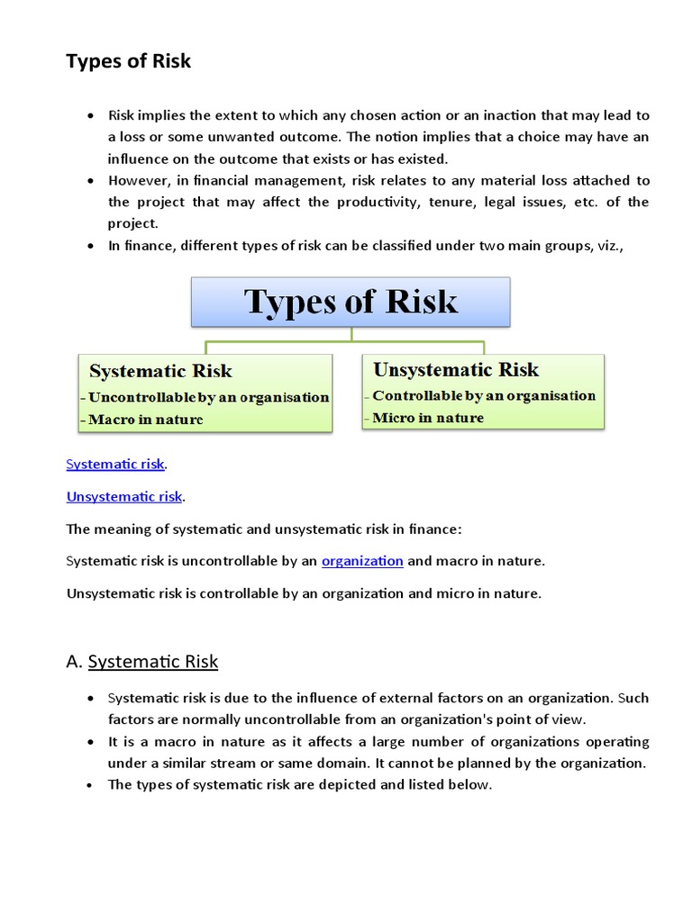 Types of Risk 1 | PDF