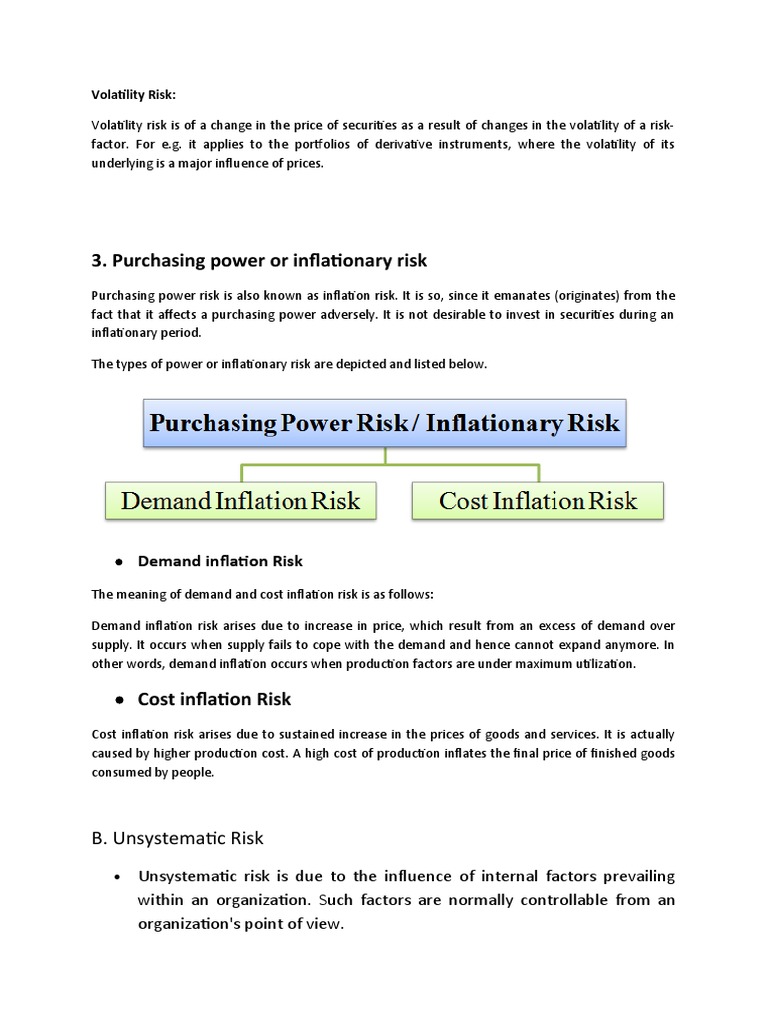 Purchasing Power or Inflationary Risk | PDF