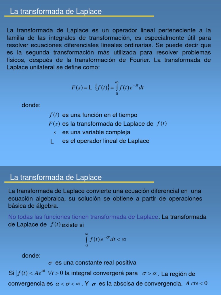 Clase 04A Repaso Trans Laplace | PDF | Transformada de Laplace ...