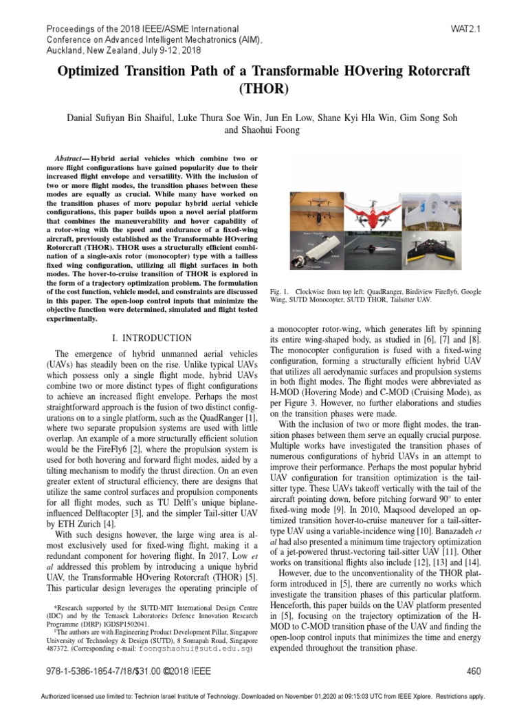 Optimized Transition Path of A Transformable HOvering Rotorcraft | PDF | Mathematical ...