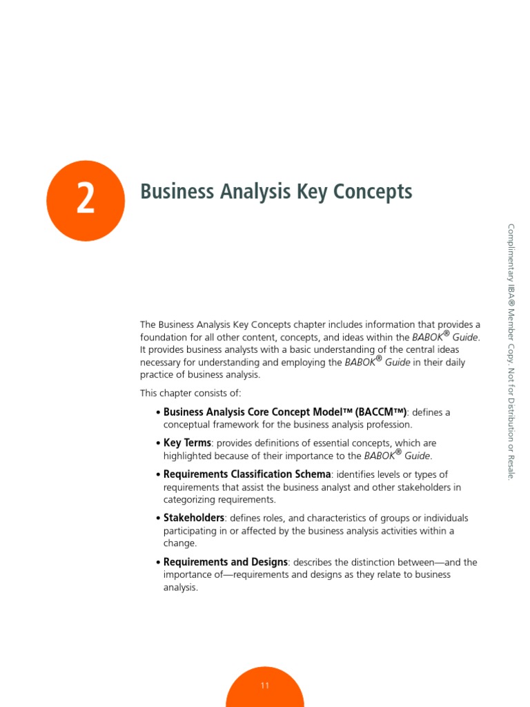 Business Analysis Key Concepts: Guide. Guide in Their Daily | PDF ...