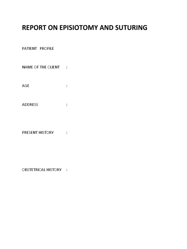 Episiotomy Suturing Form | PDF