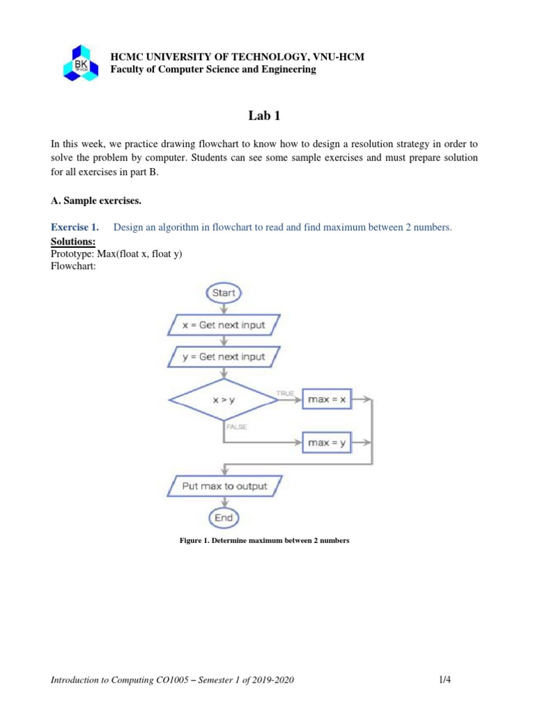 Lab 1 - Flowchart | PDF | Algorithms | Metre