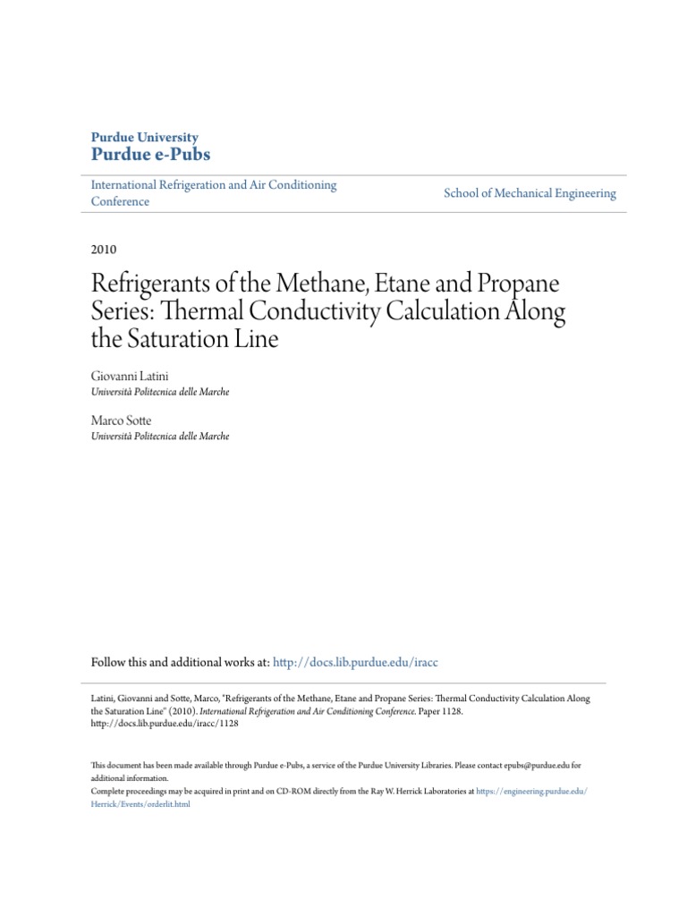 Refrigerants of The Methane Etane and Propane Series - Thermal Co | PDF ...