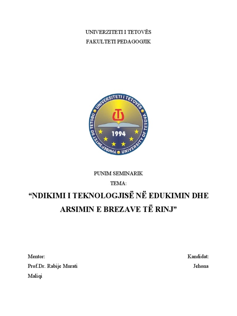 Punim Seminarik Ndikimi | PDF