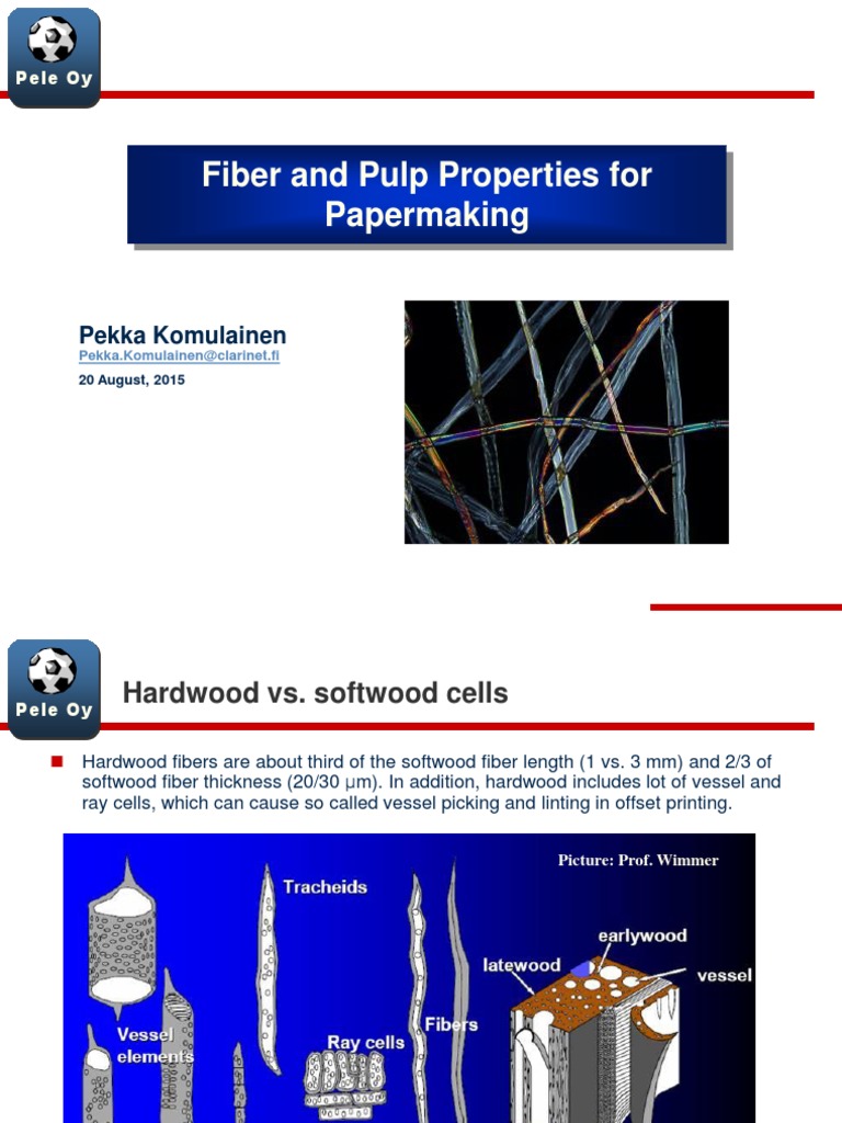 Fiber and Pulp Properties For Papermaking: Pekka Komulainen | PDF ...