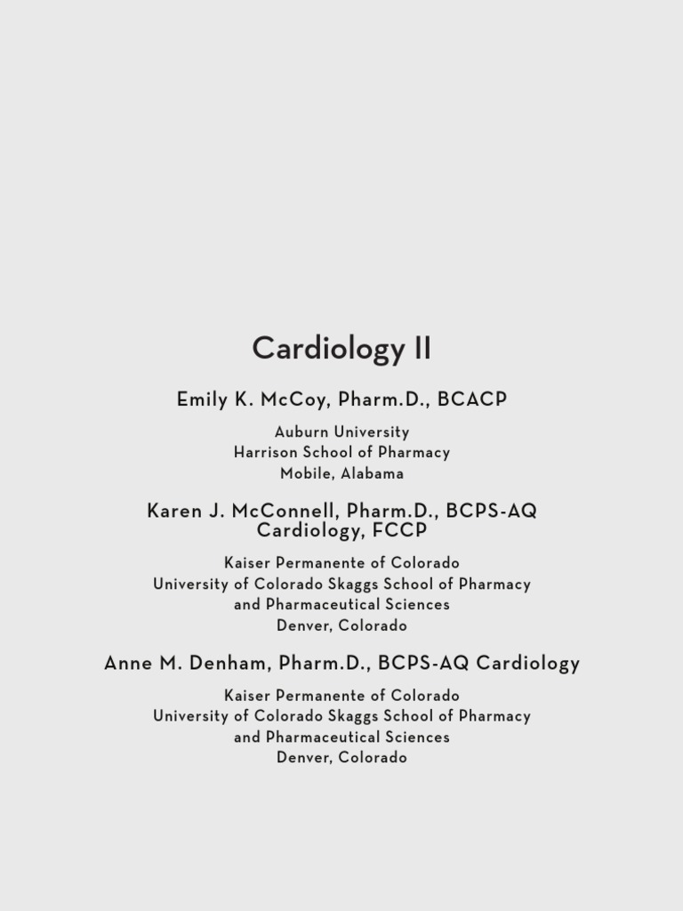 Cardiology II | PDF | Coronary Artery Disease | Myocardial Infarction