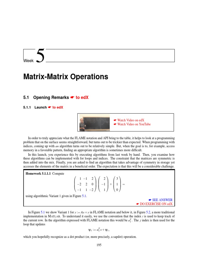 Matrix-Matrix Operations: 5.1 Opening Remarks | PDF | Matrix ...