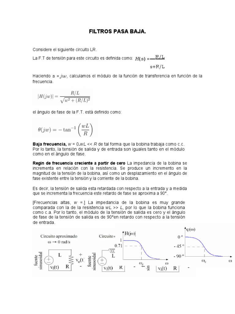 Filtros RLC | PDF | Filtro electronico | Impedancia eléctrica