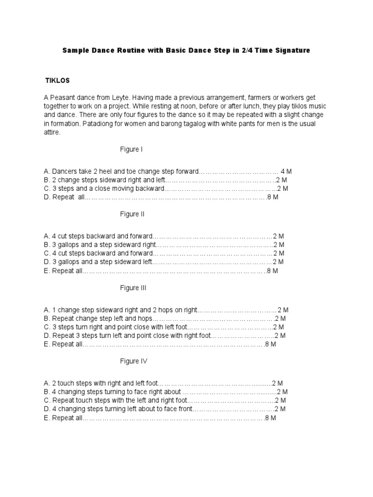 Sample Dance Routine With Basic Dance Step in 2 | PDF