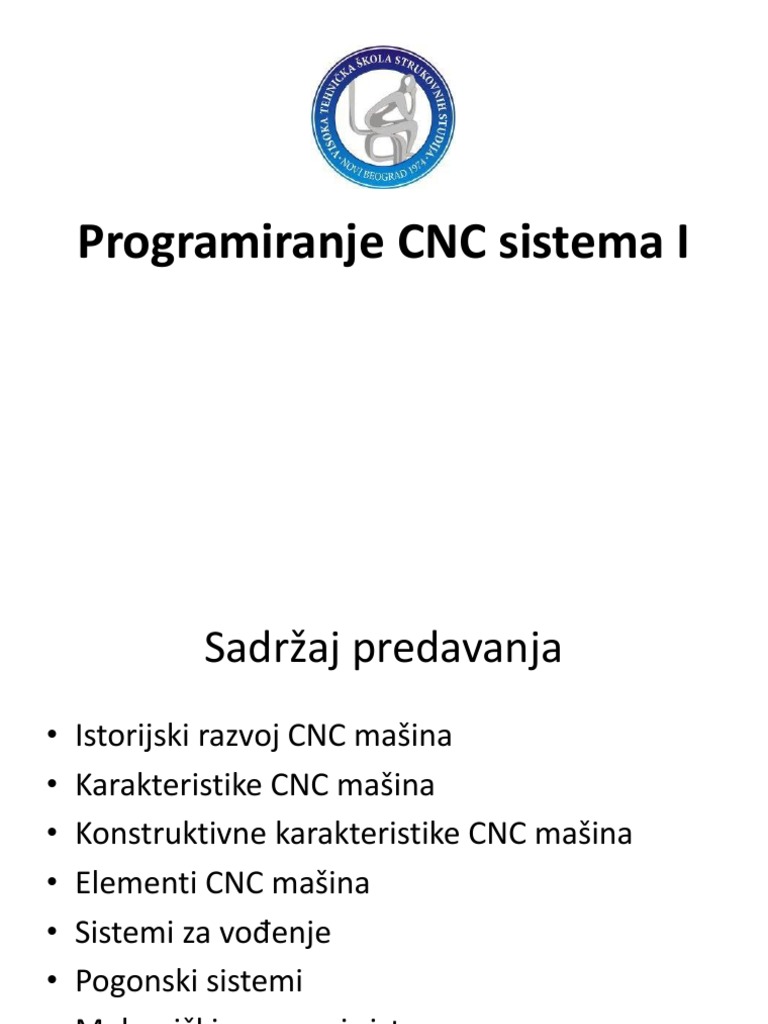 1 - Programiranje CNC Sistema I | PDF