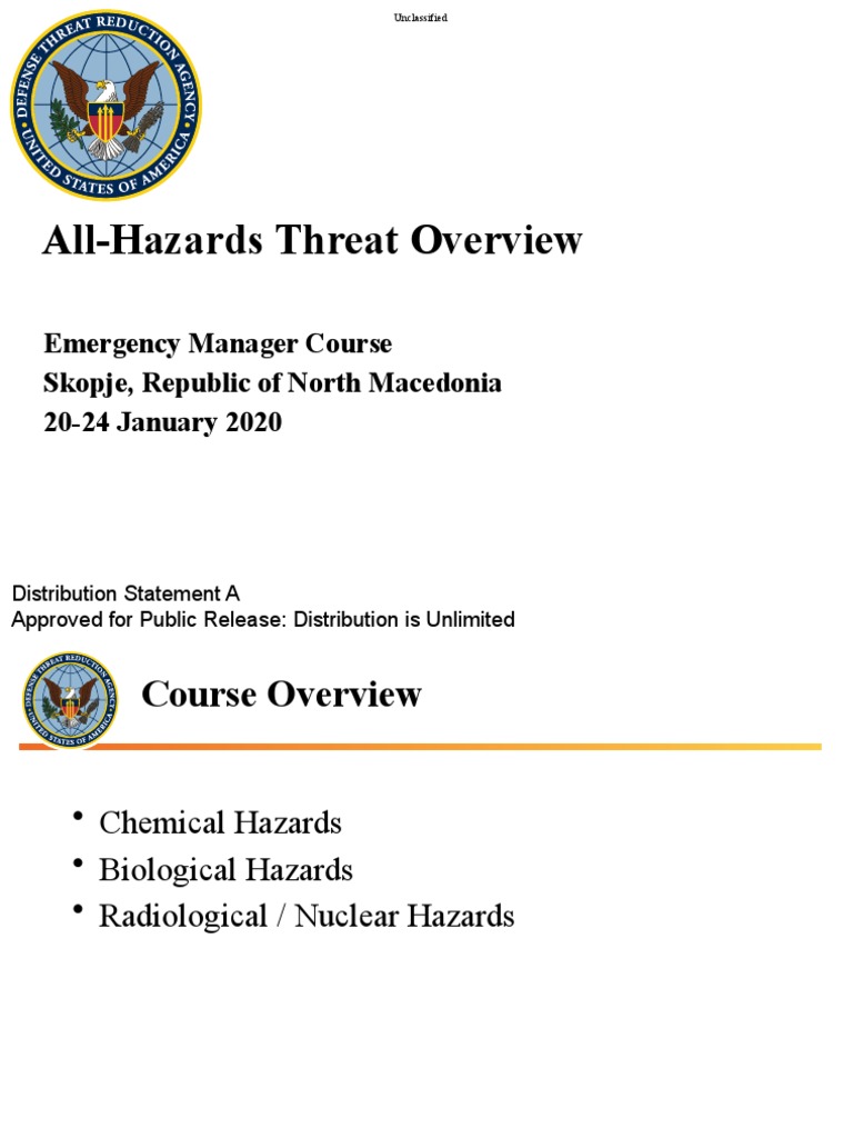 01 All-Hazards Threat Overview v3 JAB FINAL | PDF | Chemical Warfare ...